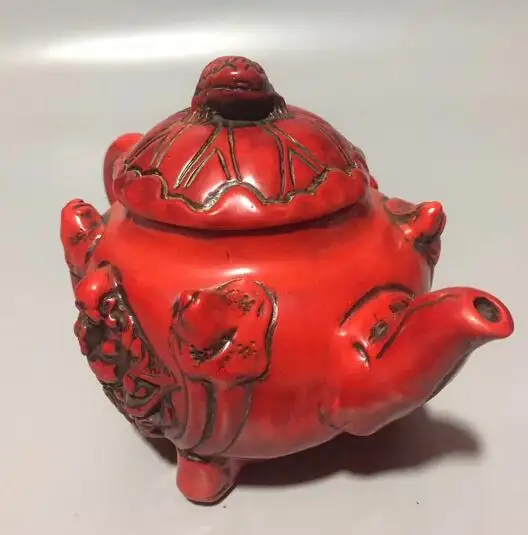 Chinese Handmade Red Coral Maitreya Buddha Happy Buddha Laughing Buddha ...