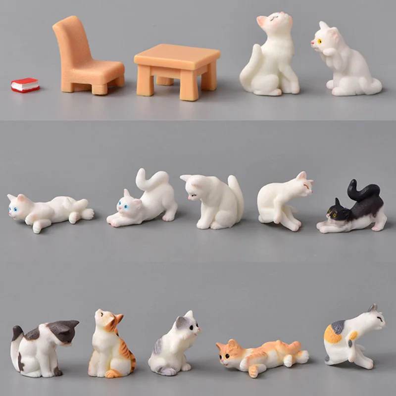 Cute-Kitten-Cat-Animal-Table-Chair-Book-Landscape-Gardening-Ornaments ...