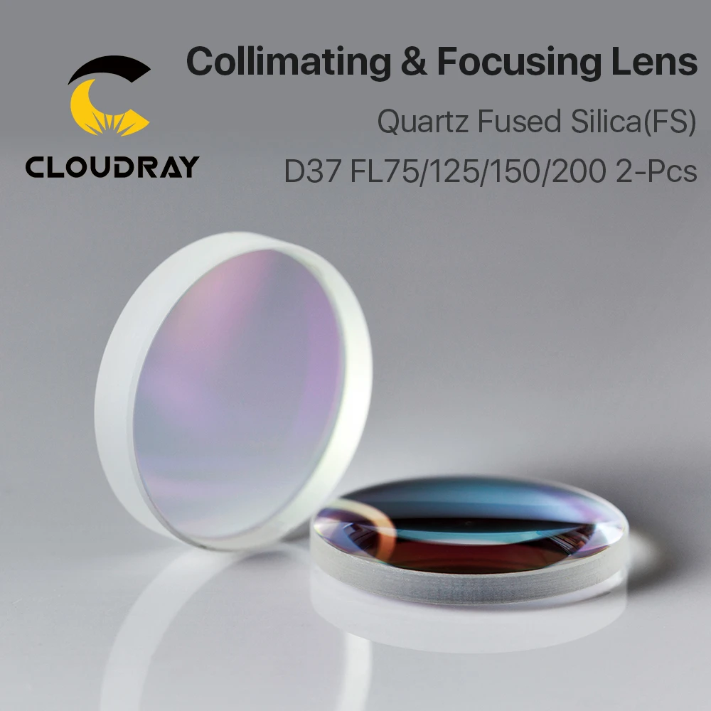 Cloudray Collimating Focusing Lens D37 F100 F125 F150 F200 Quartz Fused Silica for Precitec ...