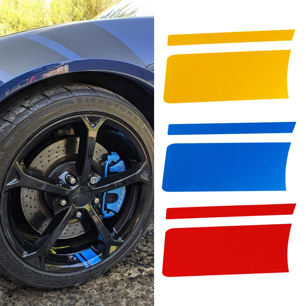 6pcs Reflective Car Wheel Rim Vinyl Stickers Hash Mark Stripe Racing ...