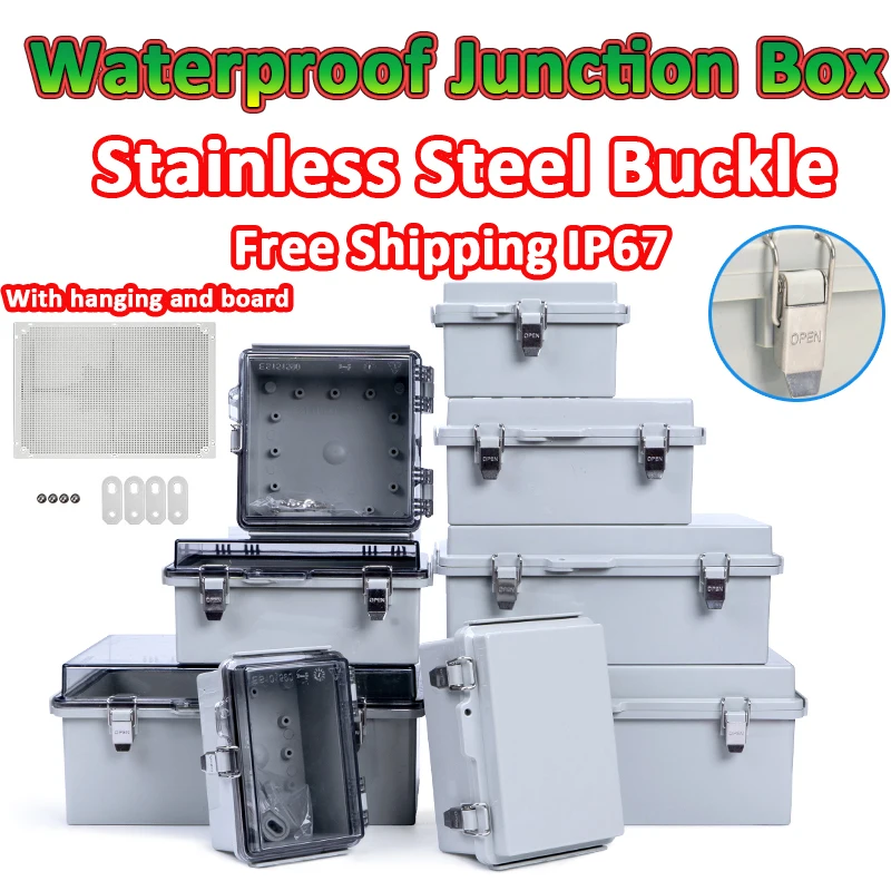 Junction Box IP67 Waterproof Electrical Box Hinged Clear Cover ...
