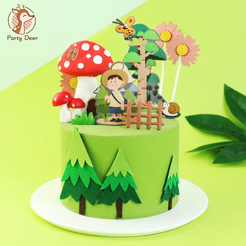 Tree-Mushroom-House-Forest-Cake-Toppers-for-Kid-s-Birthday-Decoration ...
