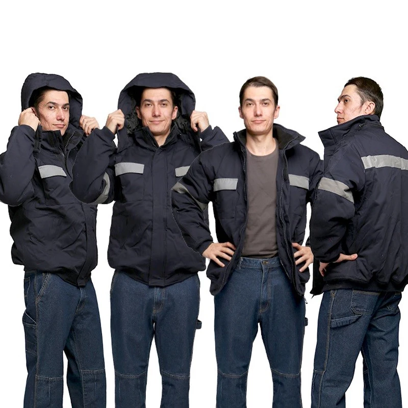 Winter Coat Men Working Reflective Jacket Coat Thicken Cotton Padded ...