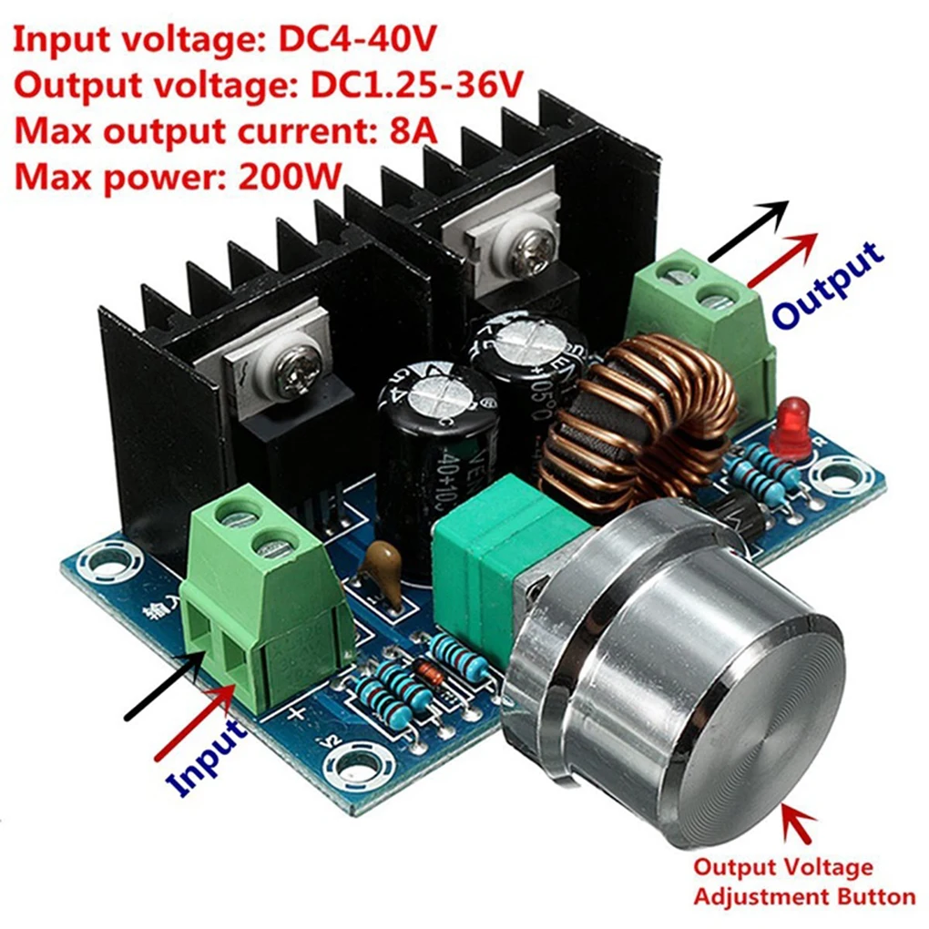Step-down power supply module DC4-40v to DC1.25-36v 8A 200w adjustable ...