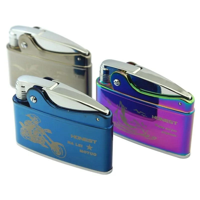 Unusual-Retro-Creative-Metal-Lighter-Open-Flame-Kerosene-Lighters-Cigar ...