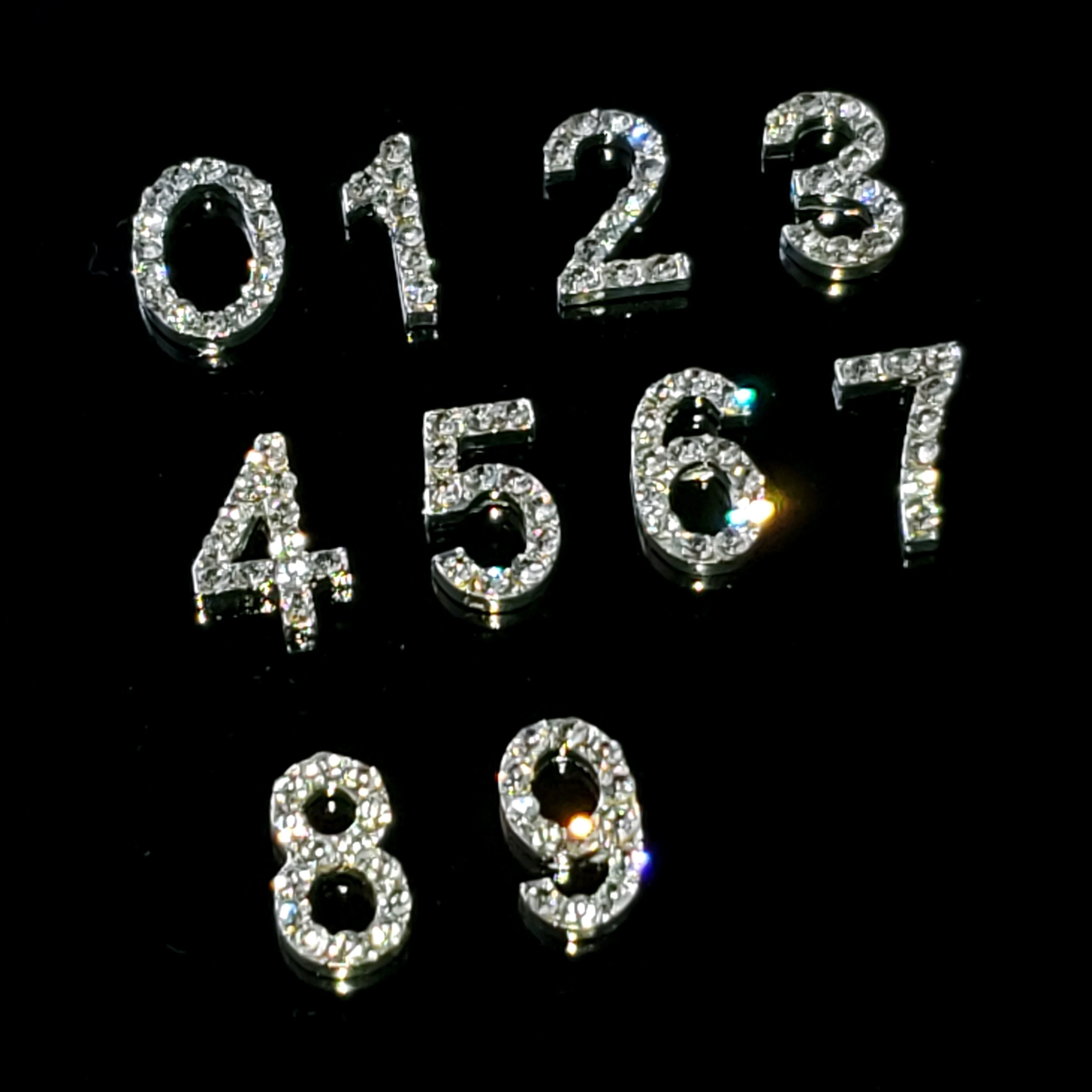 Rhinestone Digital Numbers "0-9" Zero To Nine Lapel Pin Brooch Jewelry ...