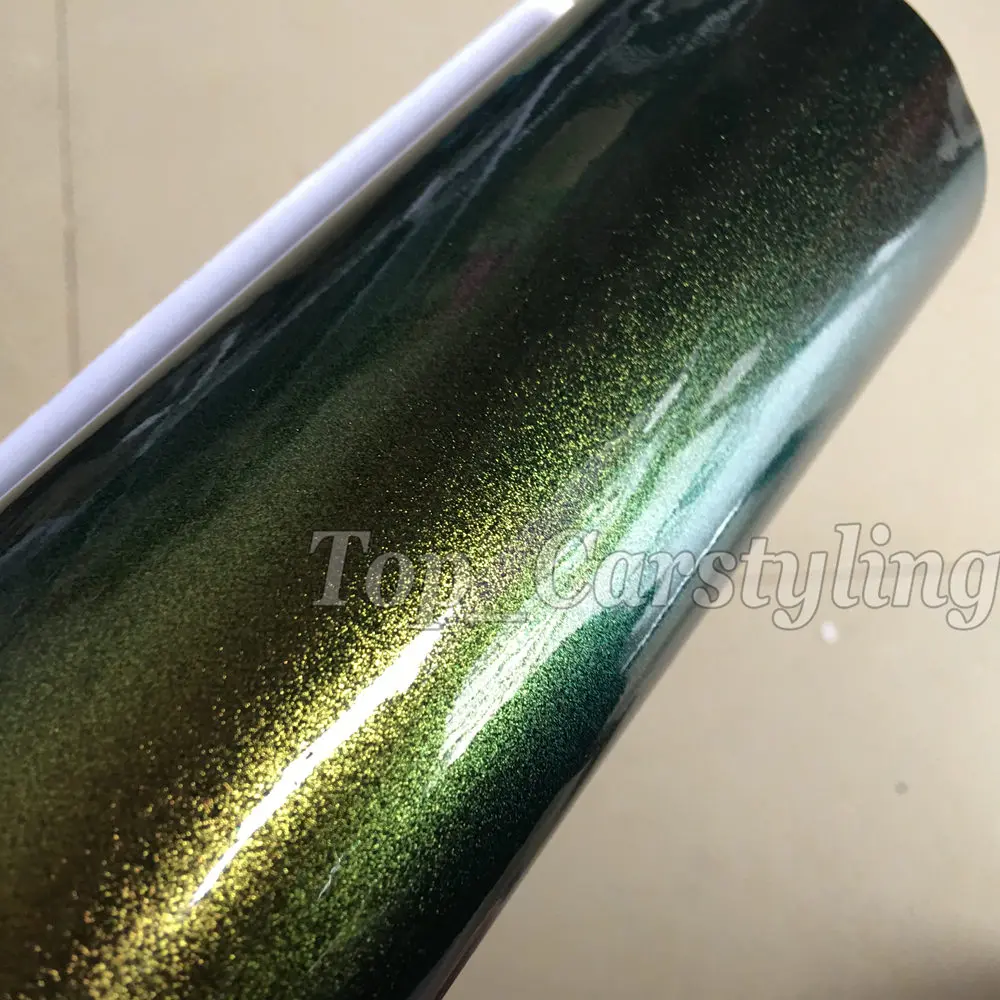 Green- Gold Gloss Metallic Shift Vinyl Wrap Film For Whole Car Wrap ...