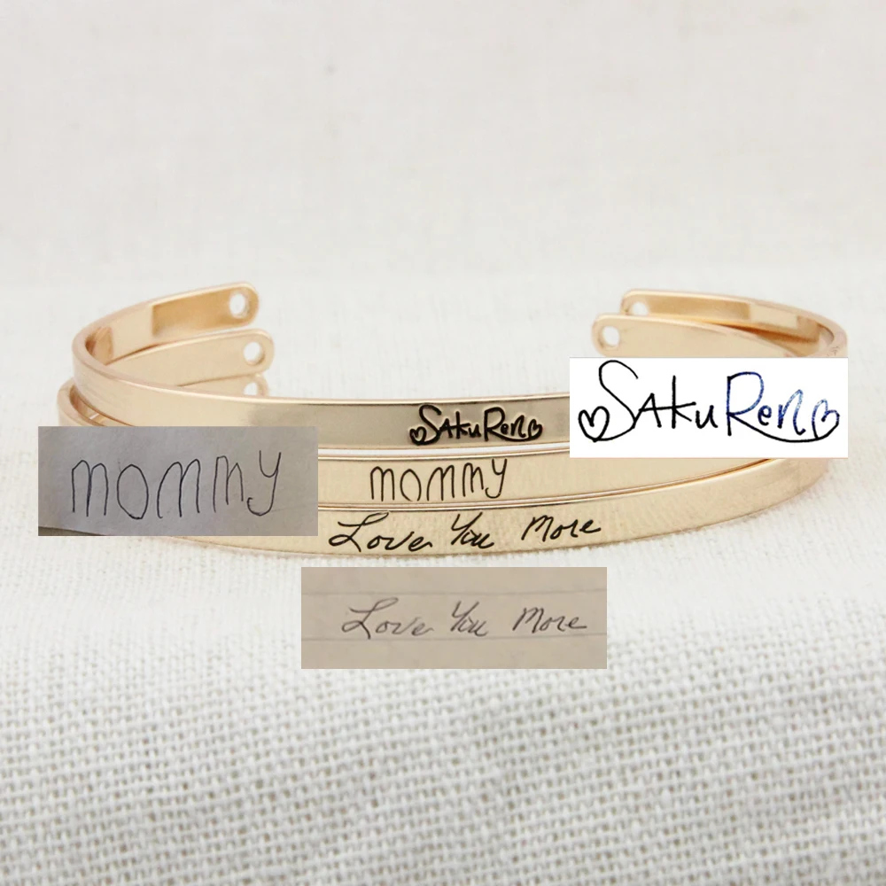 Personalized Custom Bracelet Actual Handwriting Signature Bracelet ...