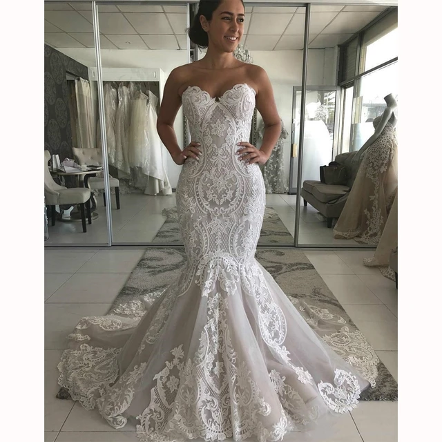 Elegant Mermaid Sweetheart Wedding Dresses