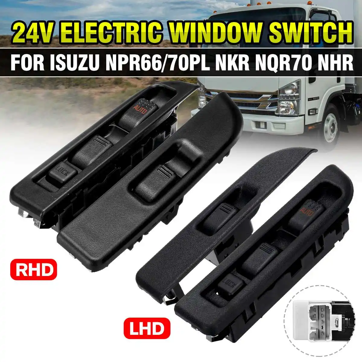 24V-Car-Front-Left-Right-Electric-Window-Switch-For-ISUZU-NPR66-70PL ...
