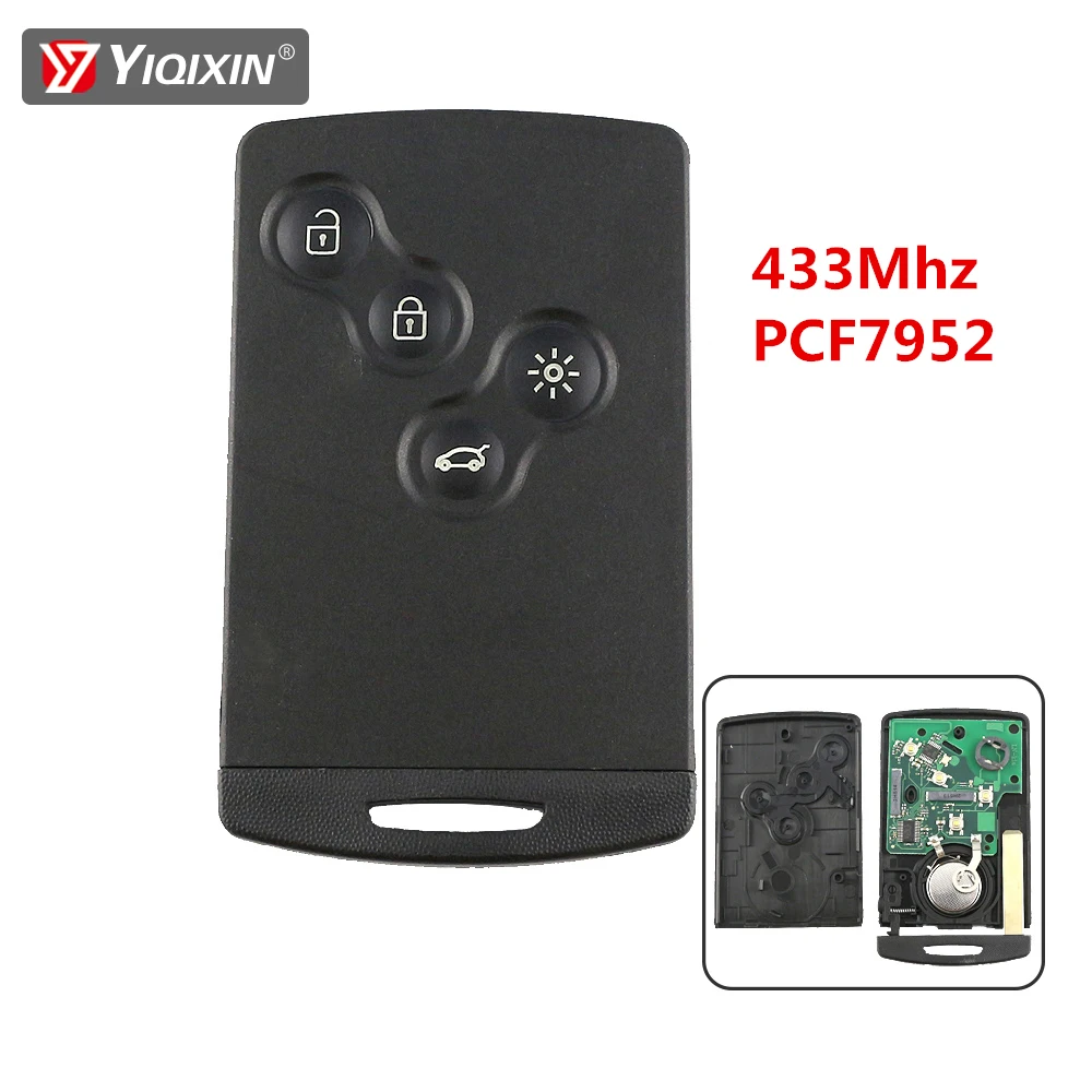 Yiqixin 4 Buttons Car Smart Remote Key Suit For Renault Megane Scenic ...