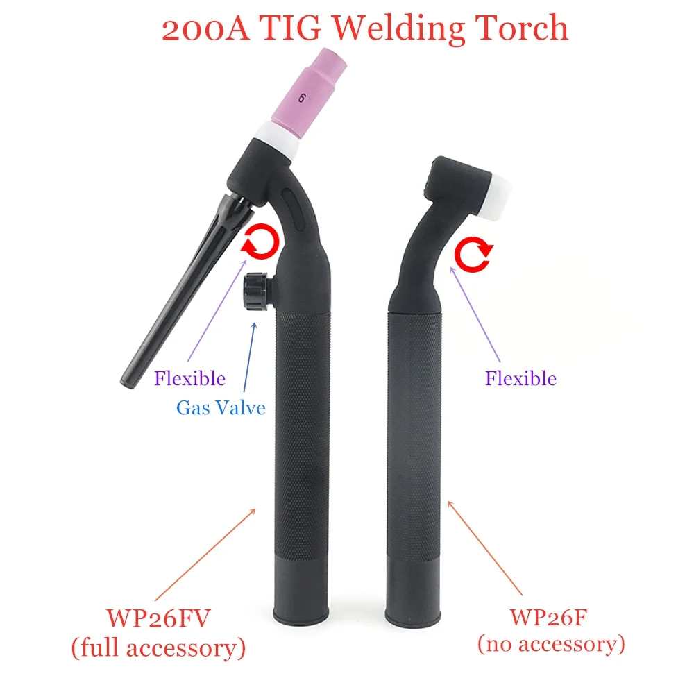 Tig Torch Flex Head Model Wp-26Fv-25-R, 50% OFF