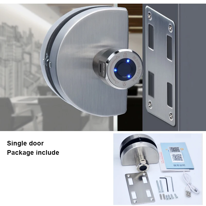 Frameless-Glass-Door-Fingerprint-Lock-Flat-Sliding-Door-Single-Open ...