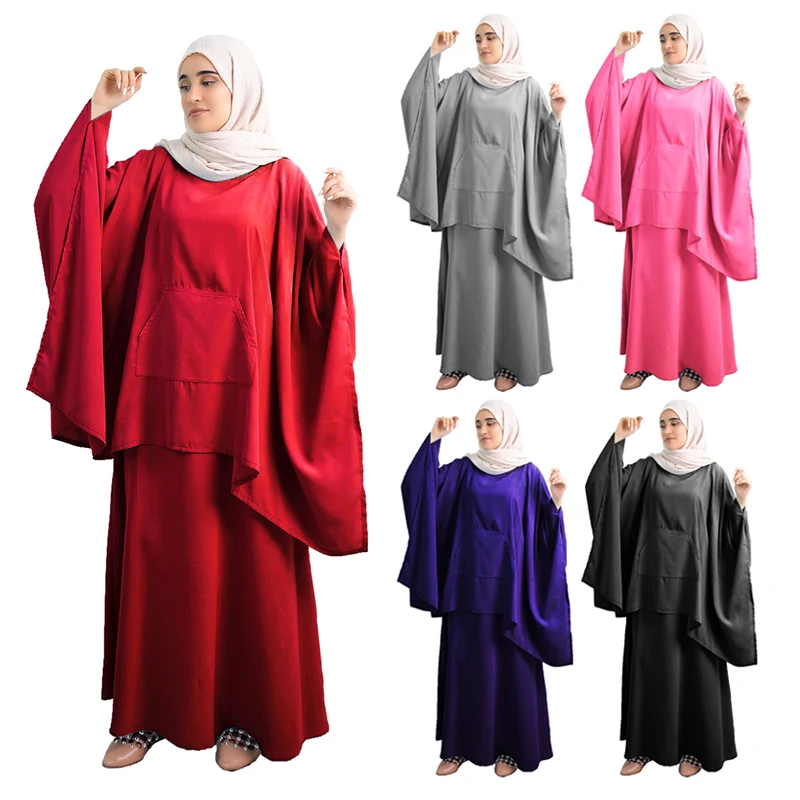 Conjuntos de ropa de oración musulmana para mujer, Hijab y falda, ropa ...