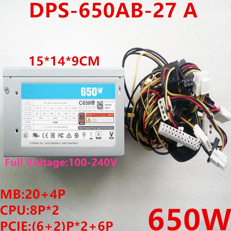Original PSU For Delta 80plus Bronze C650 G3 650W Switching Power Supply DPS-650AB-27 A DPS ...
