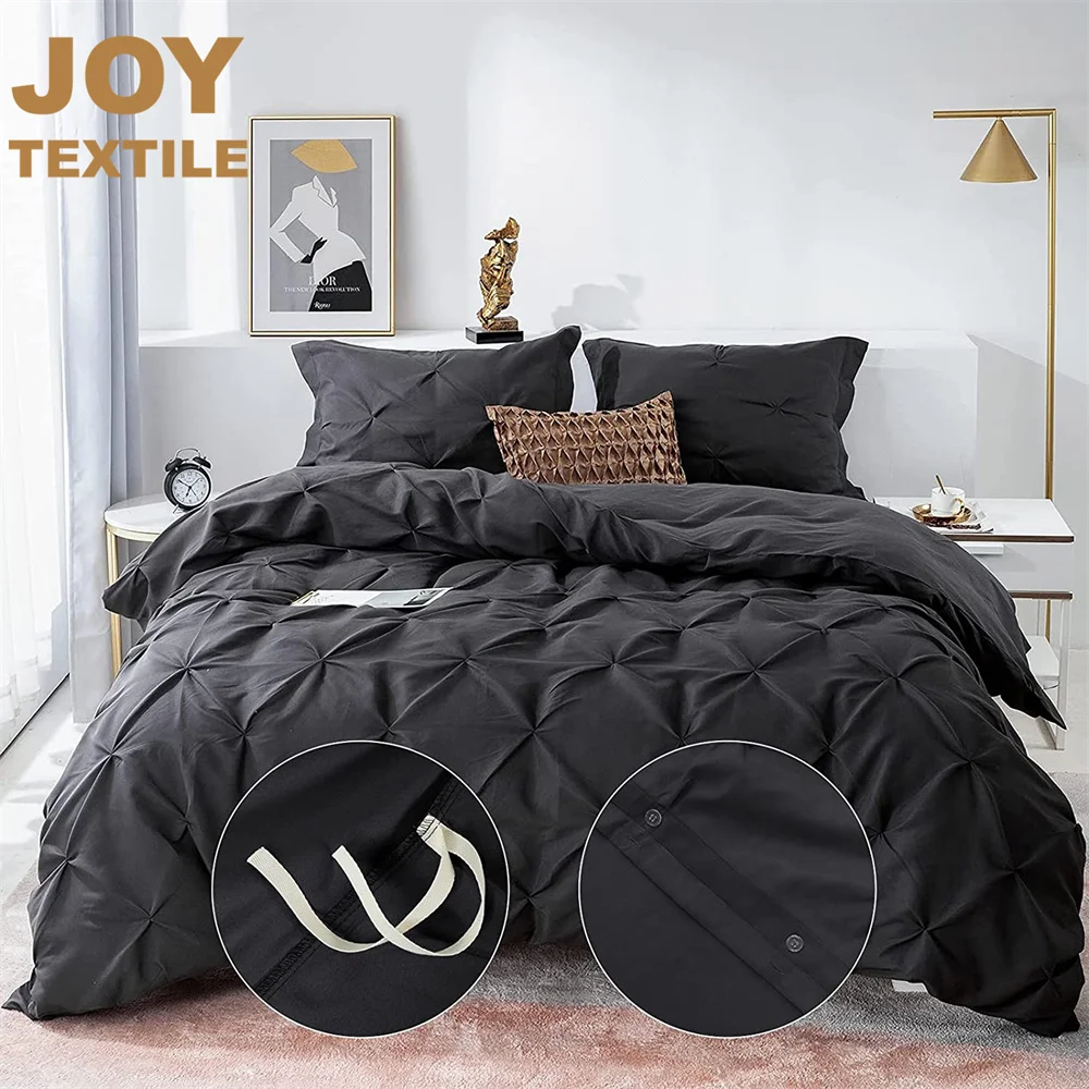 Joy Textile Bedding Set Luxury Pinch Pleat Q Size Soft Duvet Cover Set ...