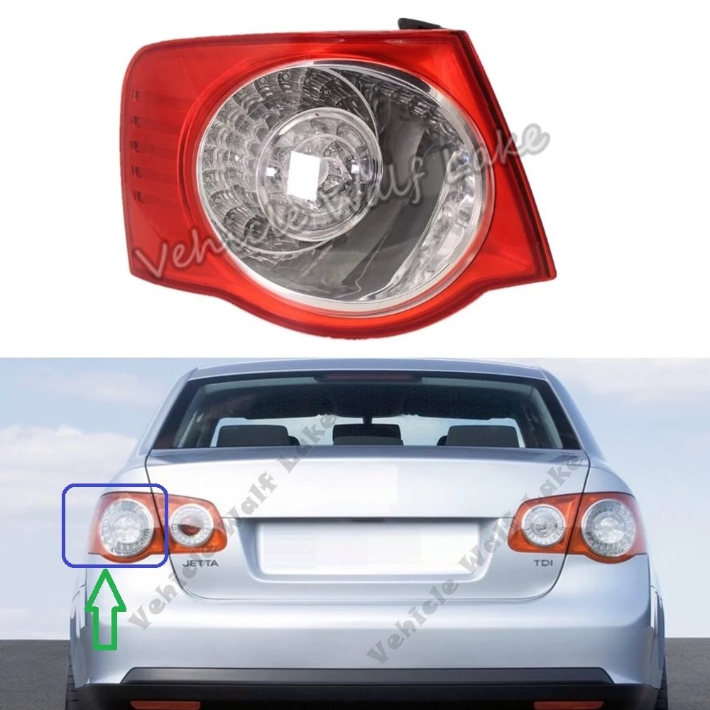 Outer left side LED Rear Tail Light Lamp For VW Jetta 5 MK5 Sendan 2006 ...
