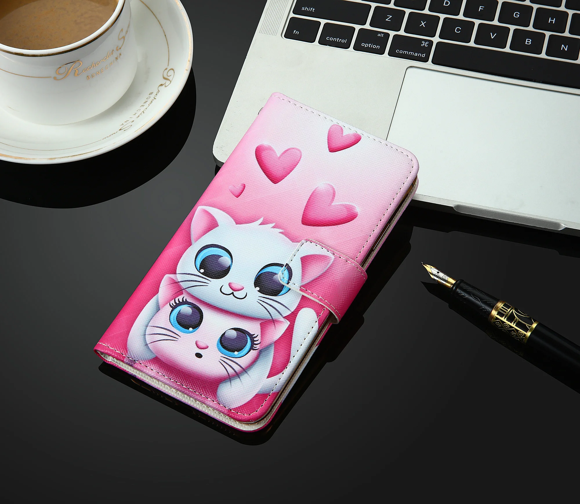 Para Gome C71 Fenmmy Note S7 U7 mini U9 C51 K1 PU pintado flip cover ...