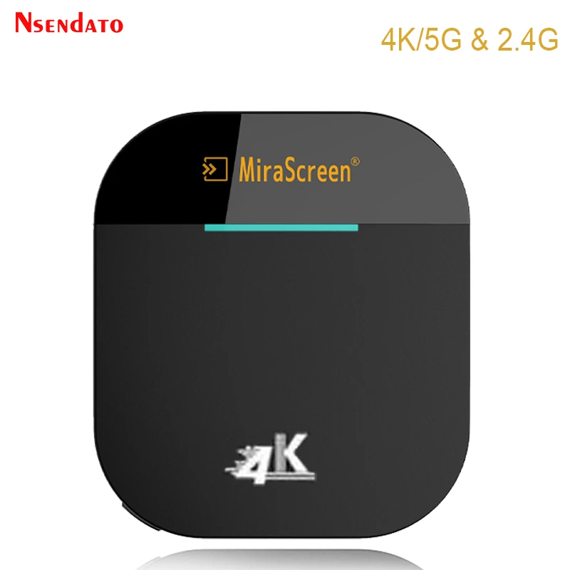 Mirascreen G5 2.4G/5G 4K 무선 HD Wifi 디스플레이 동글 TV 스틱 어댑터, Miracast ...