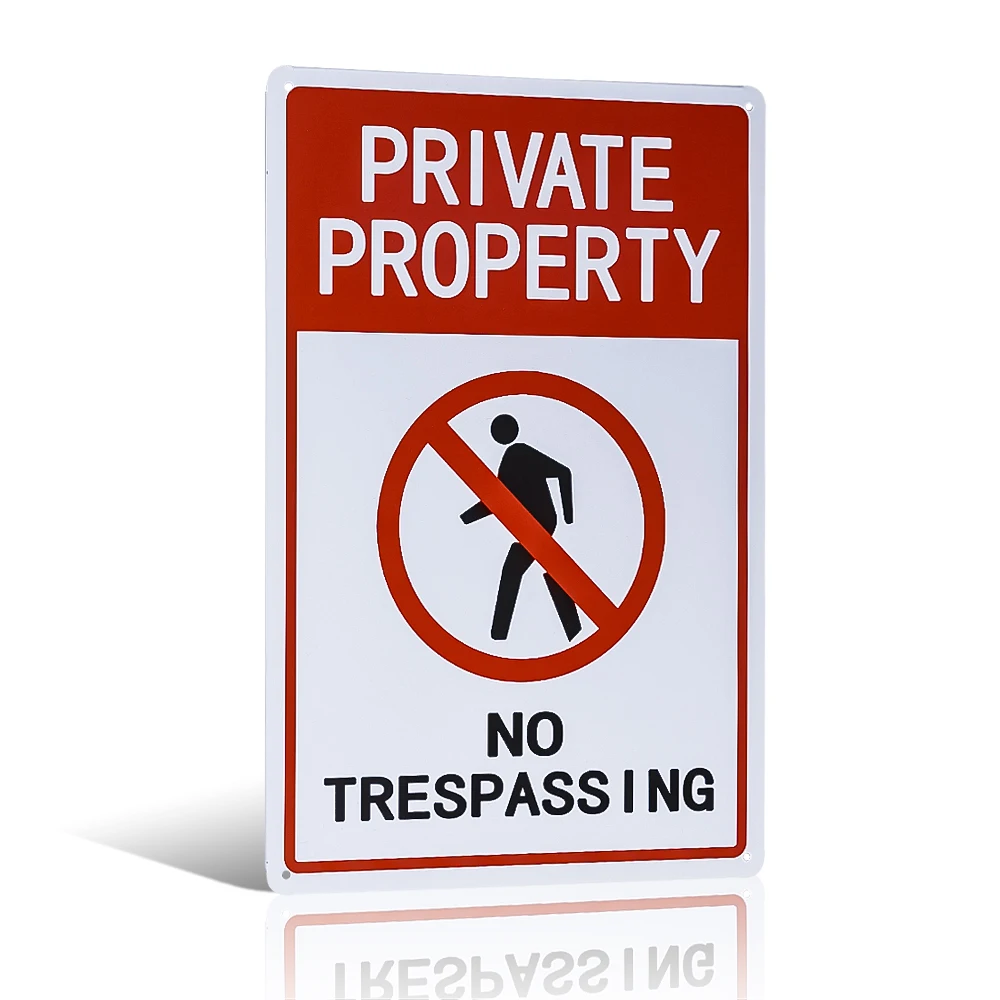 20 X 30cm 1 Pcs Carrying Private Property Prohibited Intrusion Sign Car ...