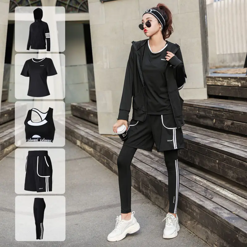 Conjunto de Yoga de 5 piezas para mujer, ropa deportiva para gimnasio ...