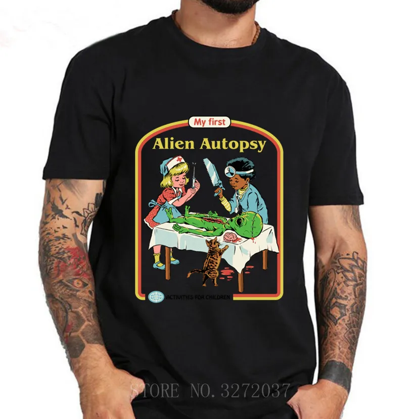 Funny My First Alien Autopsy t shirt men brand new casual plus size ...