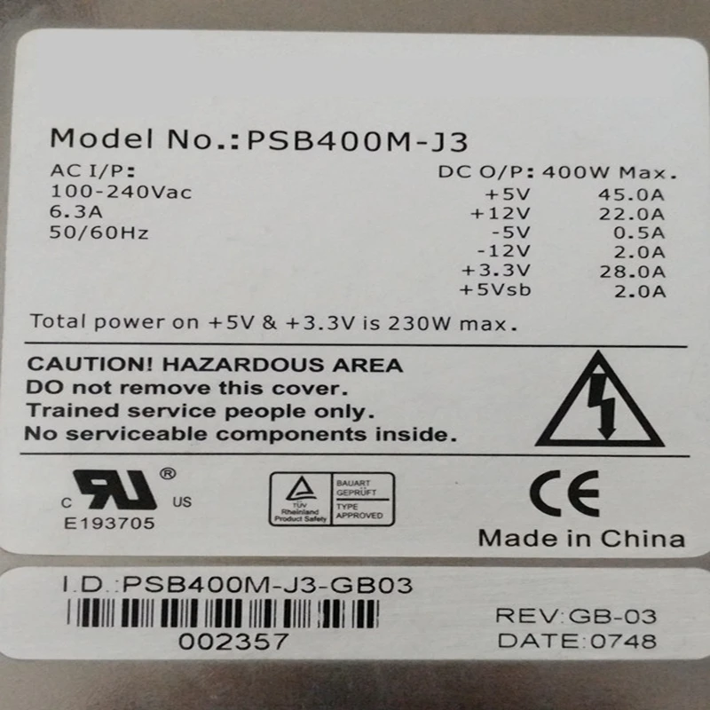 Original PSU For CWT 400W Switching Power Supply PSB400M-J3 ...