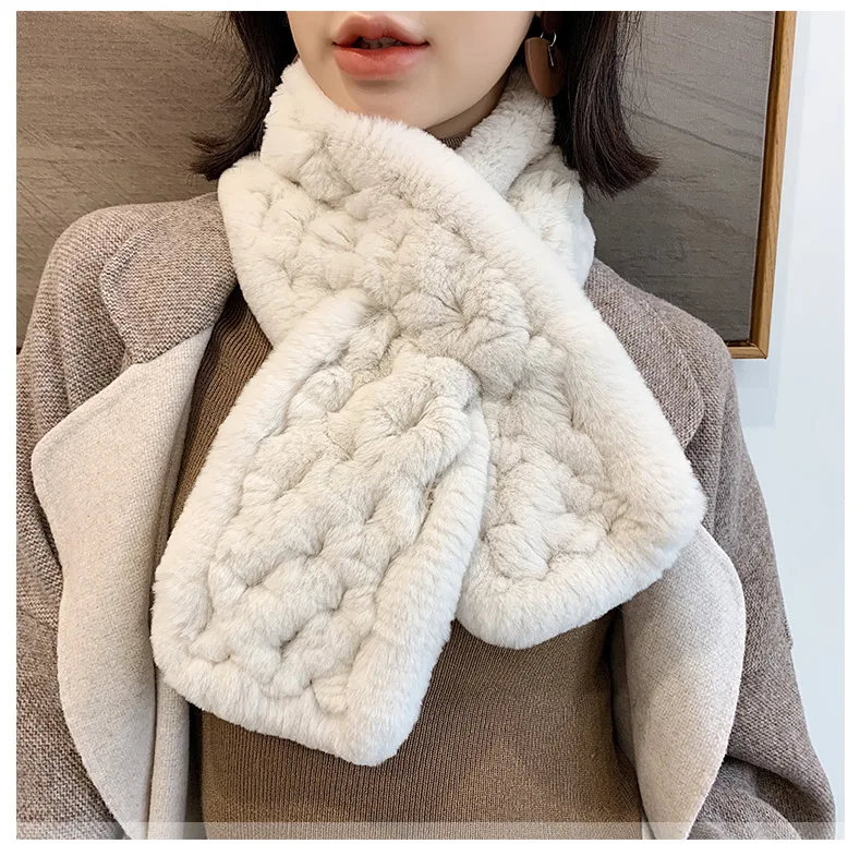 Écharpe en fourrure Rex véritable 4 couleurs | Nouveau châle en ...