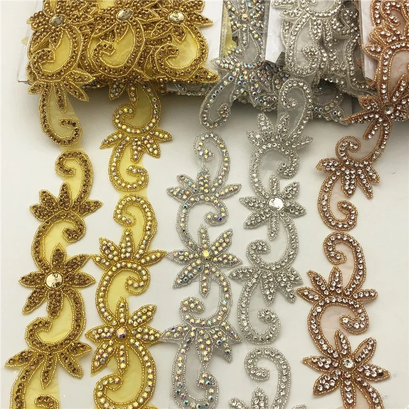 5yards Crystal Motif Strass Hot Fix Rhinestone Tape Ribbon With ...