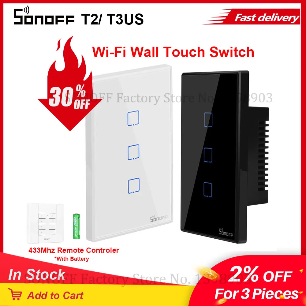 Itead Sonoff Tx T2/ T3 Us Standard Wireless Wifi Light Smart Touch ...