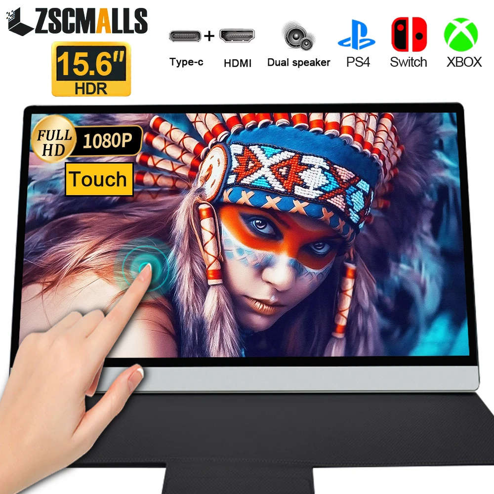 15.6" Inch Touch Screen Monitor HD IPS LCD for PC Laptop Gaming Xbox ...