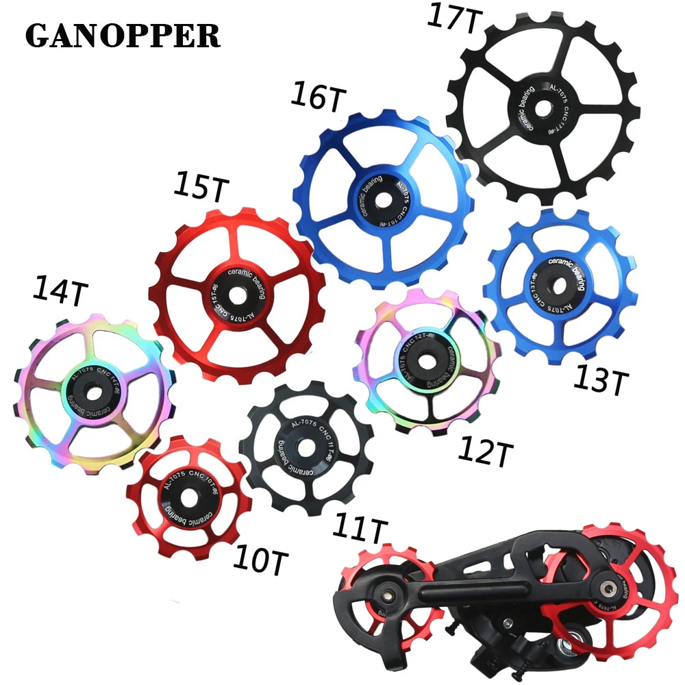 10t 11t 12t 13t 14t 15t 16t 17t Mtb Road Bike Rear Derailleur Pulley Roller Ceramic Bearing ...