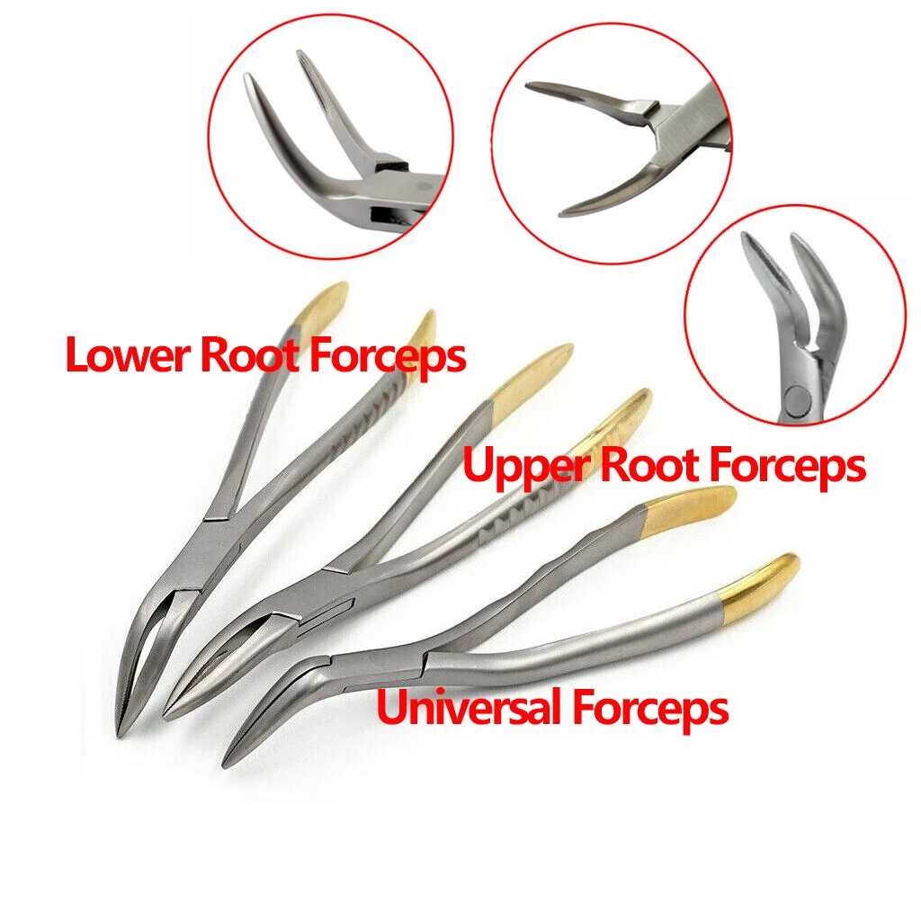 Dental Teeth Removal Tongs Extracting Forceps Tweezers Root Fragment ...