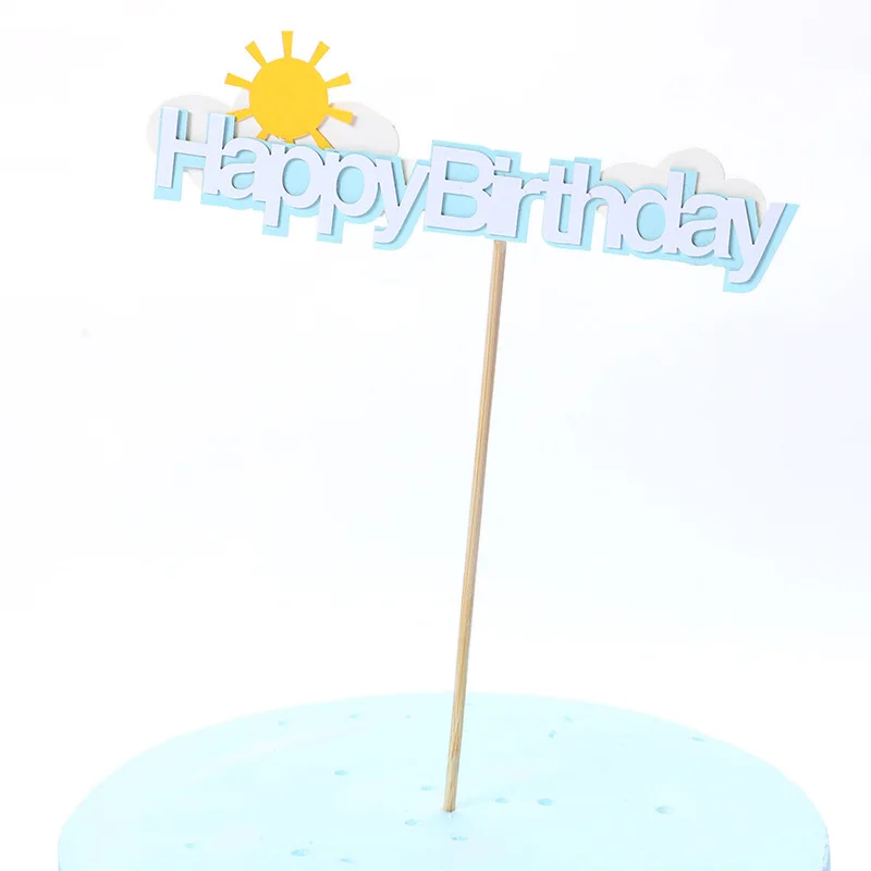 Cake Toppers DIY baby Girl Rainbow Sun Clouds Cupcake Topper Cake Flags ...