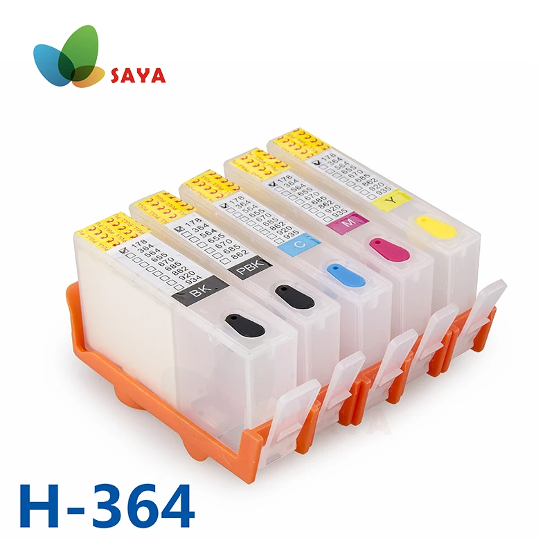 5pcs For HP364 Refillable ink cartridge For HP Photosmart C309a C309n ...