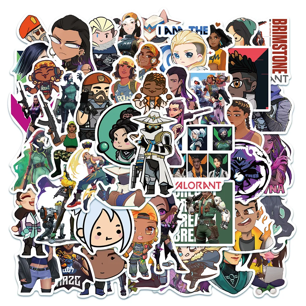 10-50pcs-Hot-Game-Valorant-Lable-Stickers-For-Refrigerator-Car-Helmet ...