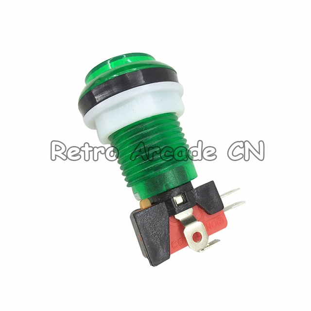 Free shipping 33mm Arcade Push Button Led Momentary illiminated Transparent Buttons with Micro ...