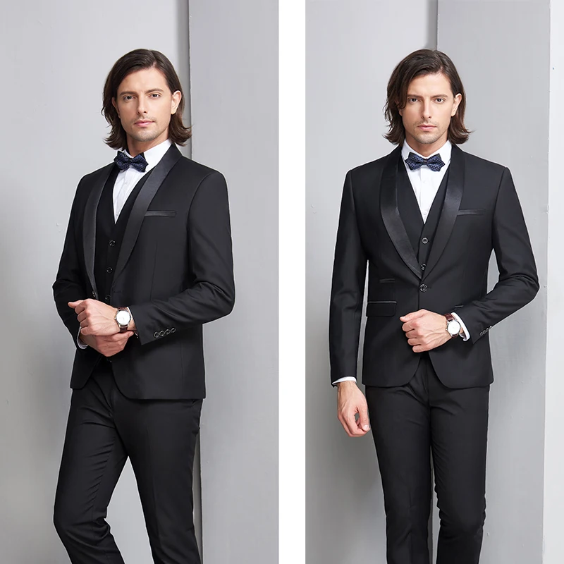 Brand Men Suit 2020 Wedding Suits for Men Shawl Collar 3 Pieces Slim ...