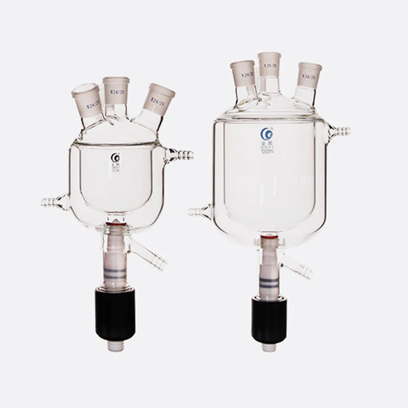 Four-Mouth-Jacketed-Reaction-Bottle-with-PTFE-Plunger-Valve-Reaction ...