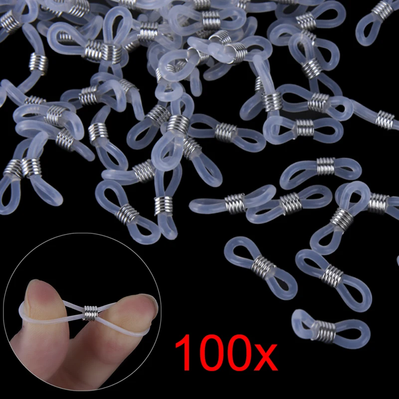 100pcs Springs With Plastic Silicone Connection Glasses Chain Silicone ...