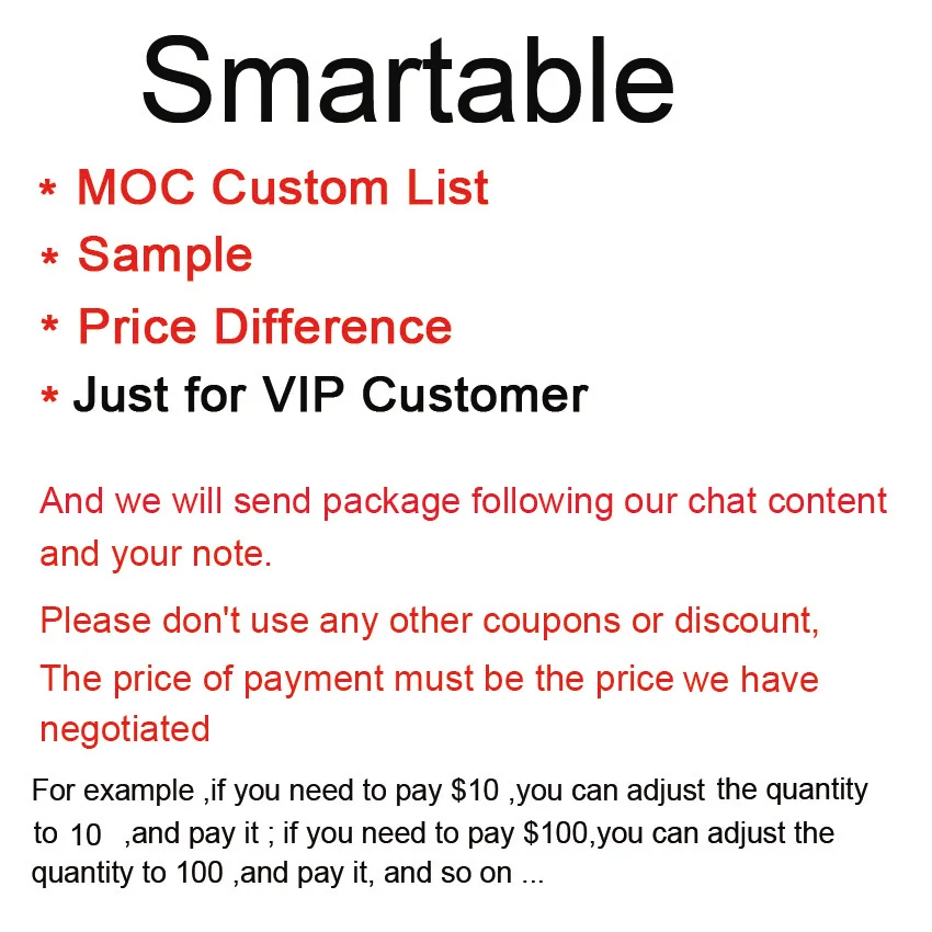 Smartable Moc Custom List /sample /price Difference Link Building Block ...