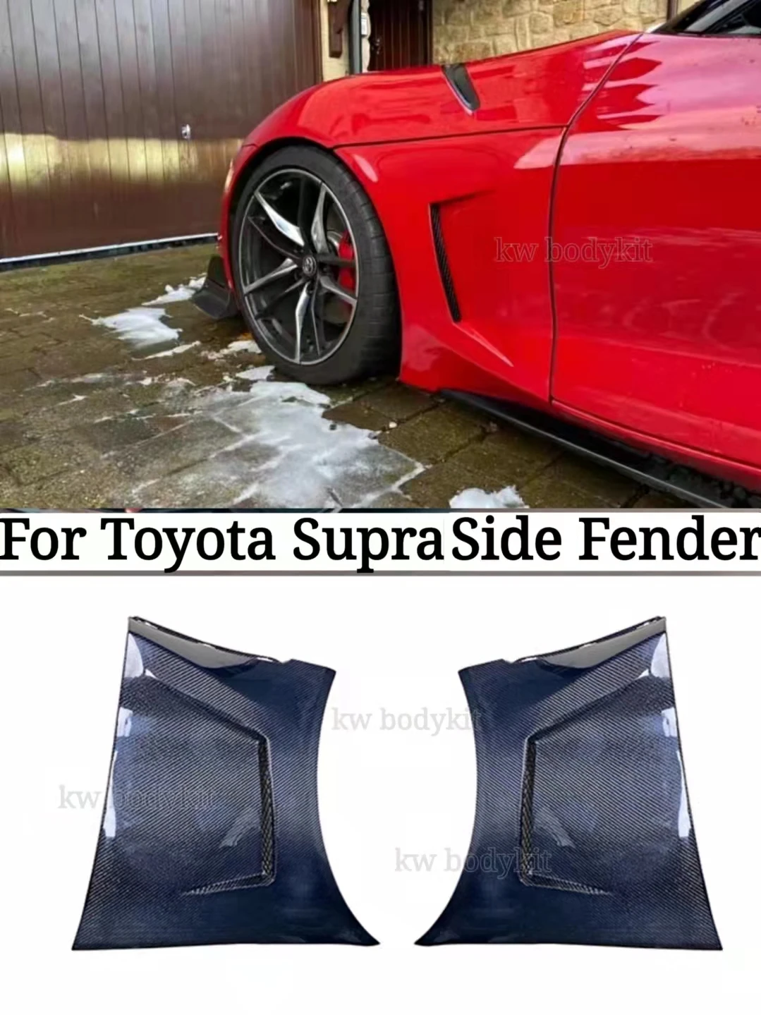 Carbon Fiber Racing Front Bumper Side Fender Panels Vent Air Intake ...