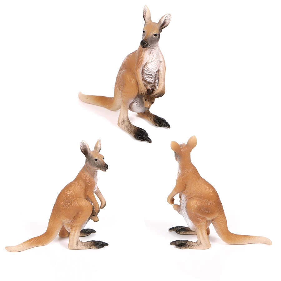 Realistic Safari Animals Action Figures,Wild Kangaroos Zoo Animals PVC ...