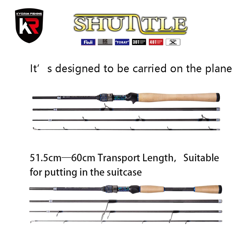 Kyorim-Shuttle-Travel-Fishing-Lure-Rod-TORAYCA-HIGH-CARBON-SIC-Ring-K ...