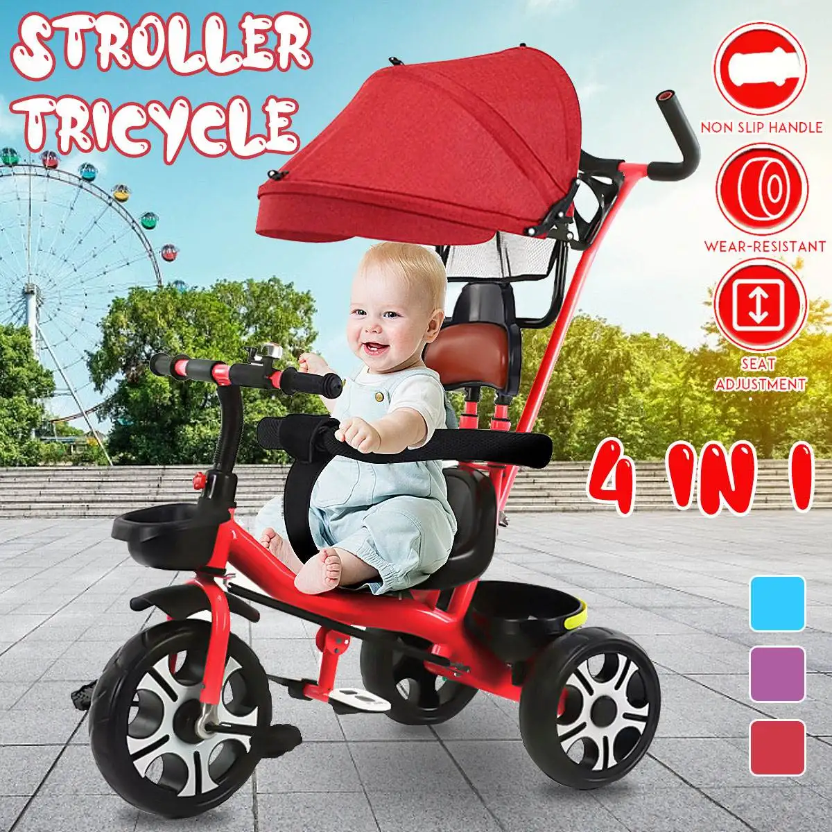 Kinderfahrzeuge TRICYCLE Kinder Trike Dreirad 4 in 1 3 Rad Kleinkind ...
