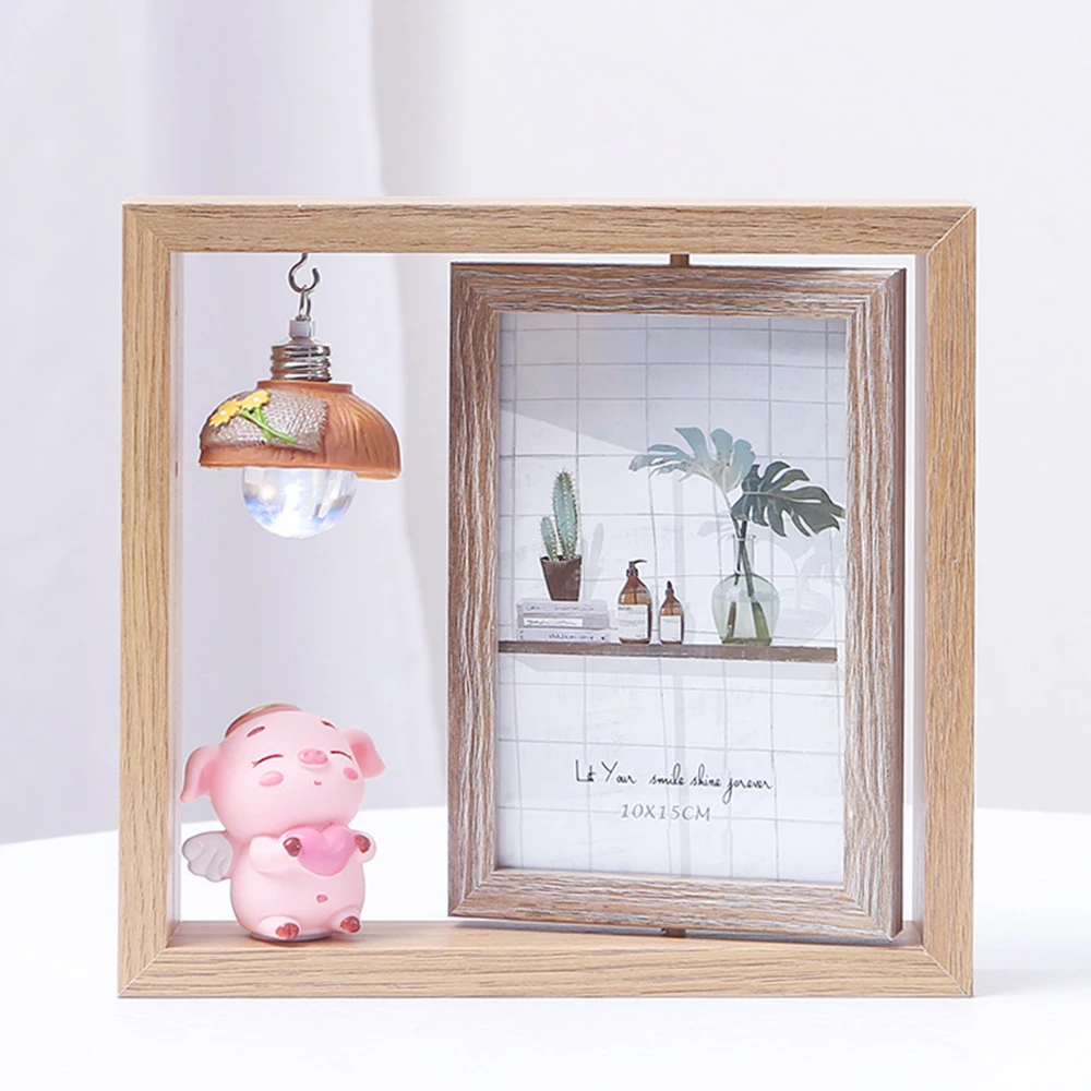 Cadre-Photo-cr-atif-nordique-cadre-photo-en-bois-rotatif-double-face ...