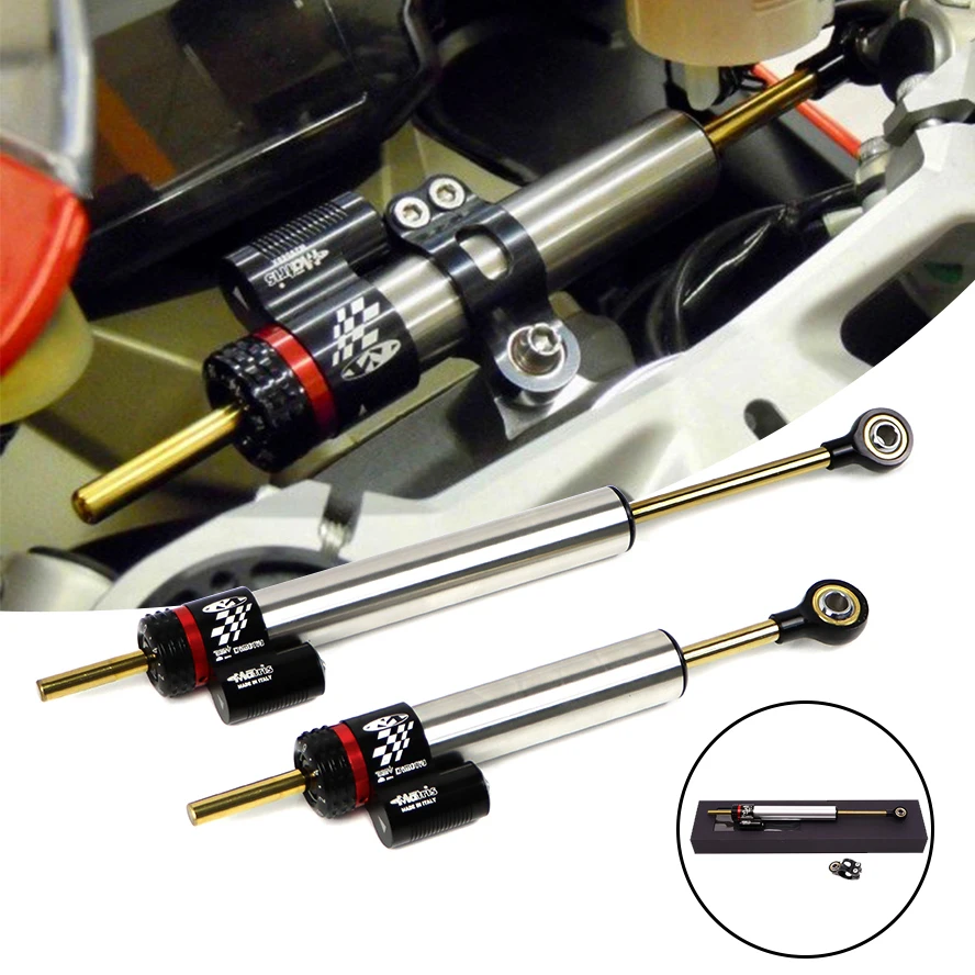 25/34cm Universal Motorcycle Adjustable Steering Damper Stabilizer For ...