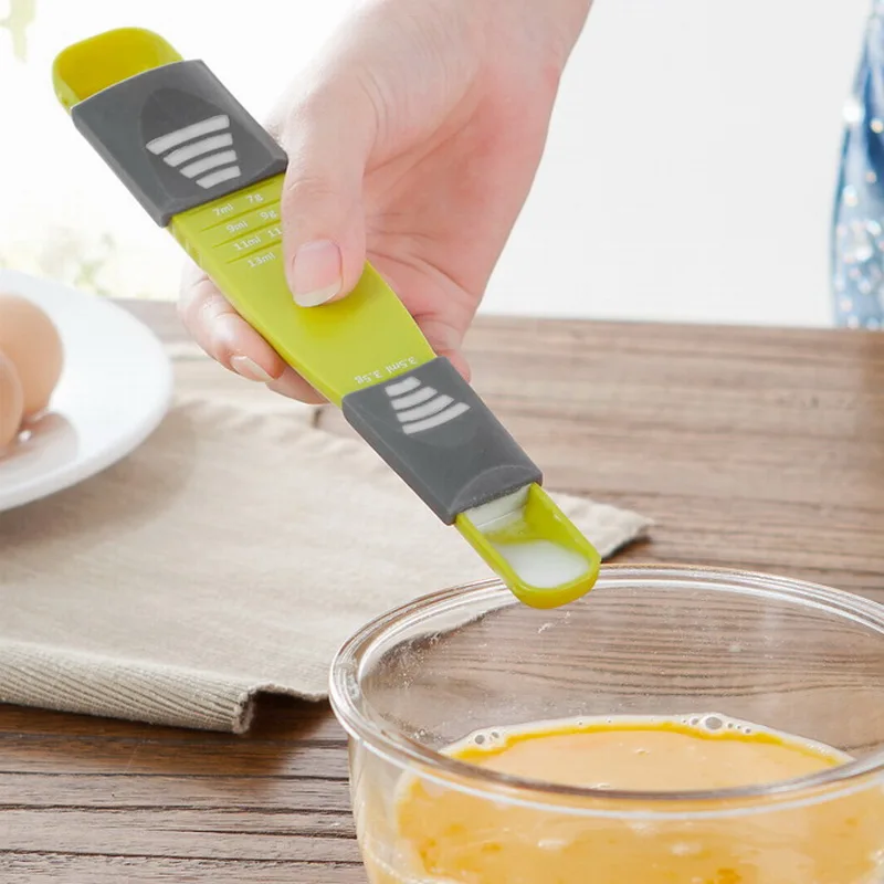 Double End Measuring Spoon Adjustable Teaspoon Kitchen Gadget Kitchen ...