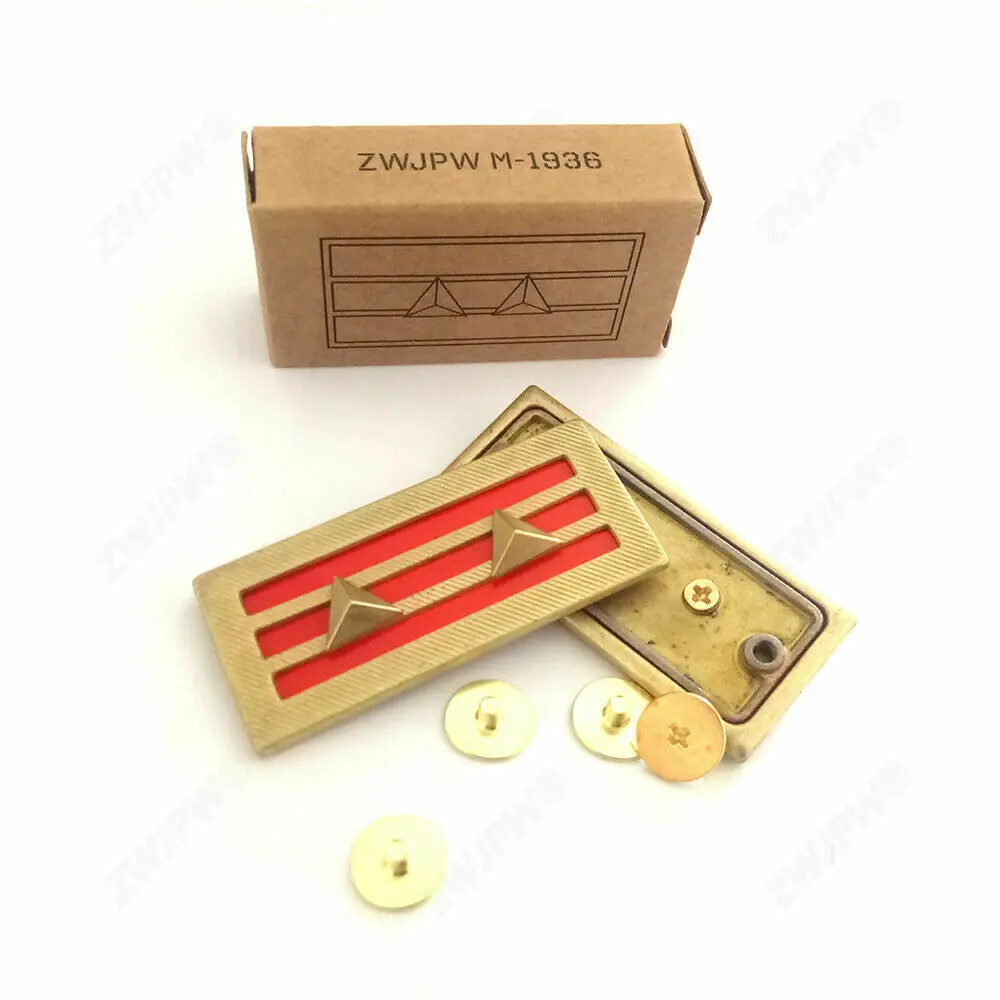 Pair Ww2 Chinese Army Officer Iron Plate Collar Rank Insignia Badge Two ...