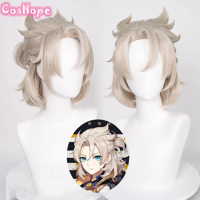 Genshin Impact Albedo Cosplay 35cm Short Linen Wig Cosplay Anime ...